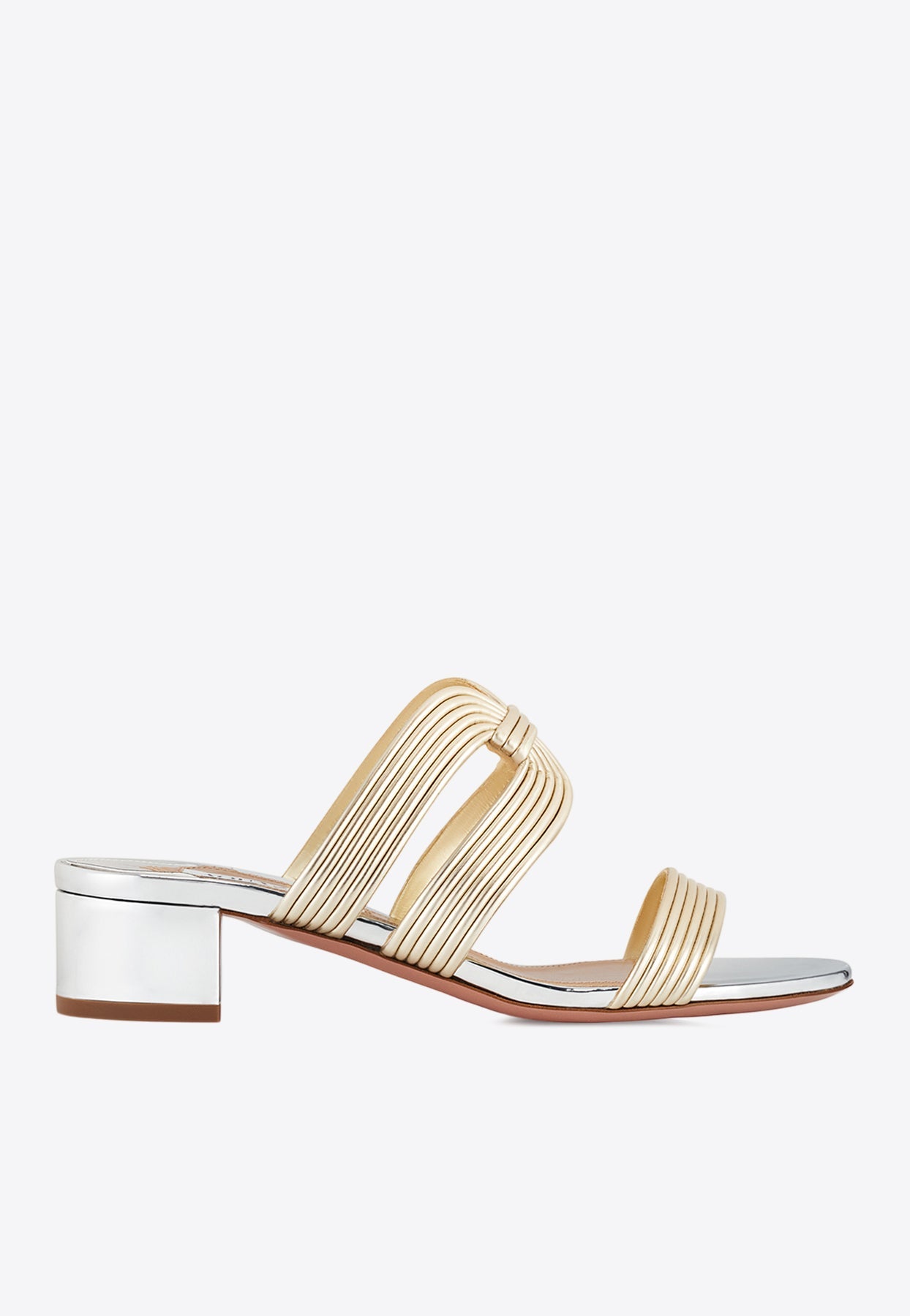 Esencia 35 Metallic Leather Sandals – THAHAB US