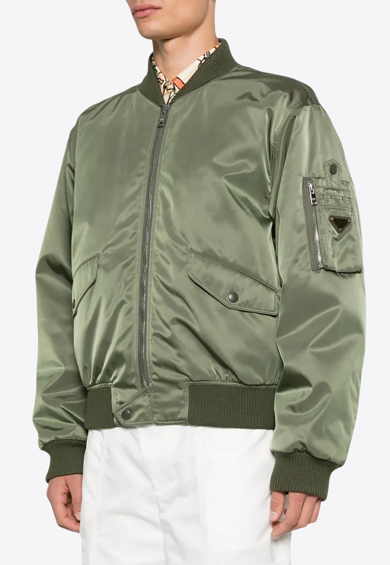 Triangle Logo Satin Bomber Jacket – THAHAB US
