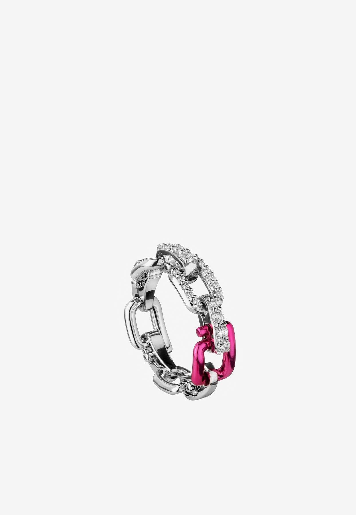 Reine Chain Ring in 18-karat White Gold with Diamonds – THAHAB US
